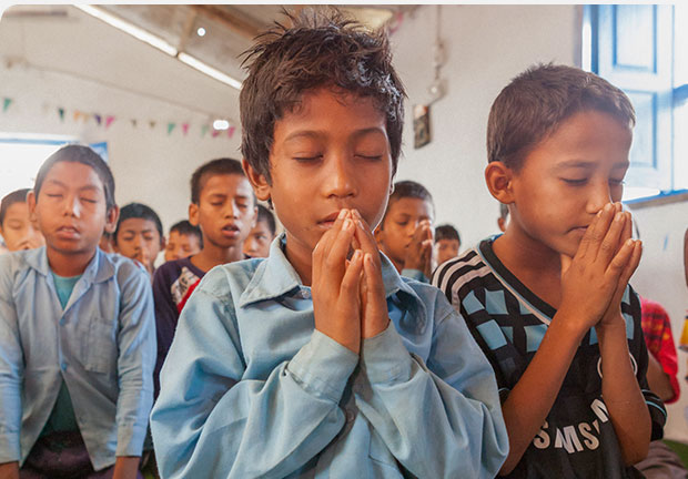 Children praying